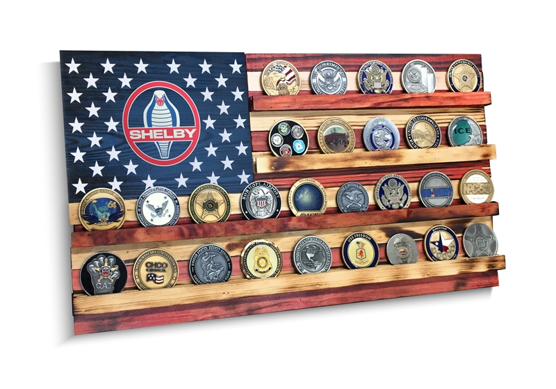 Shelby Patriotic Wooden Coin Display (available in multiple sizes)